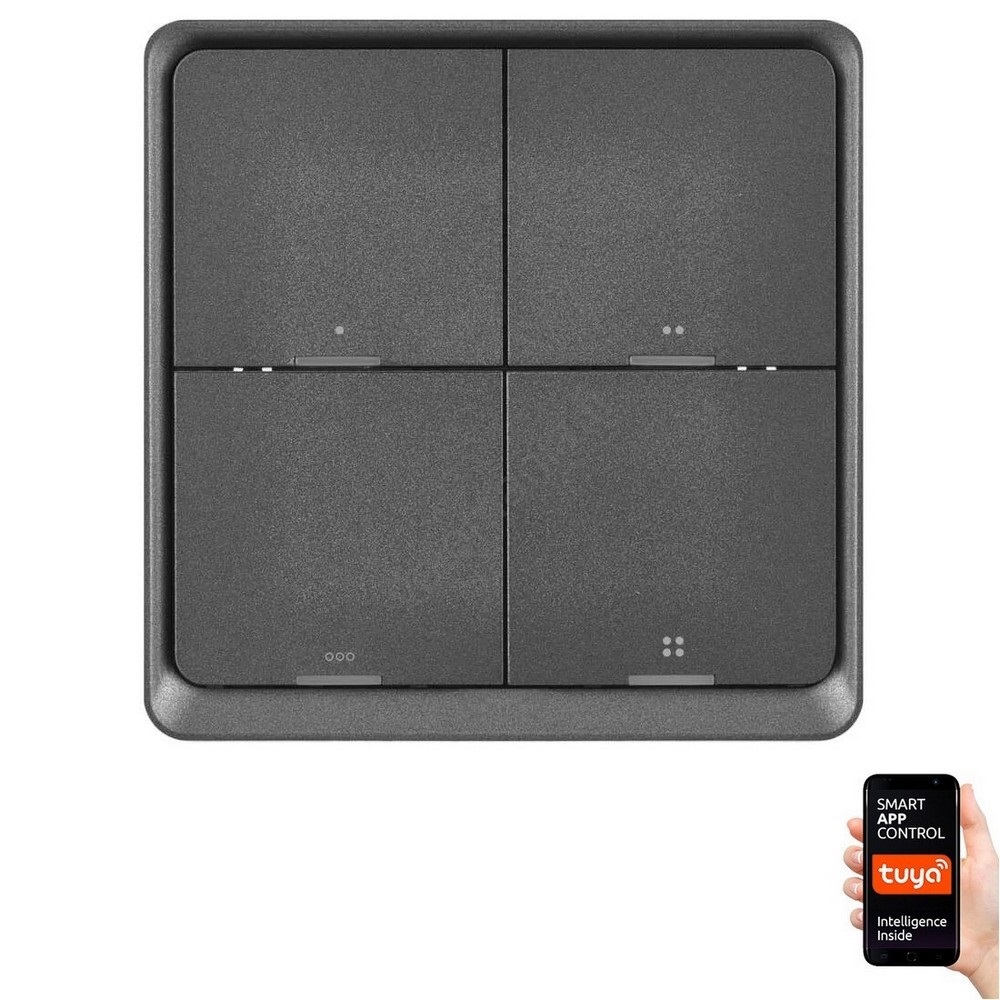 Switch 4-painike GoSmart Tuya musta | Valomania